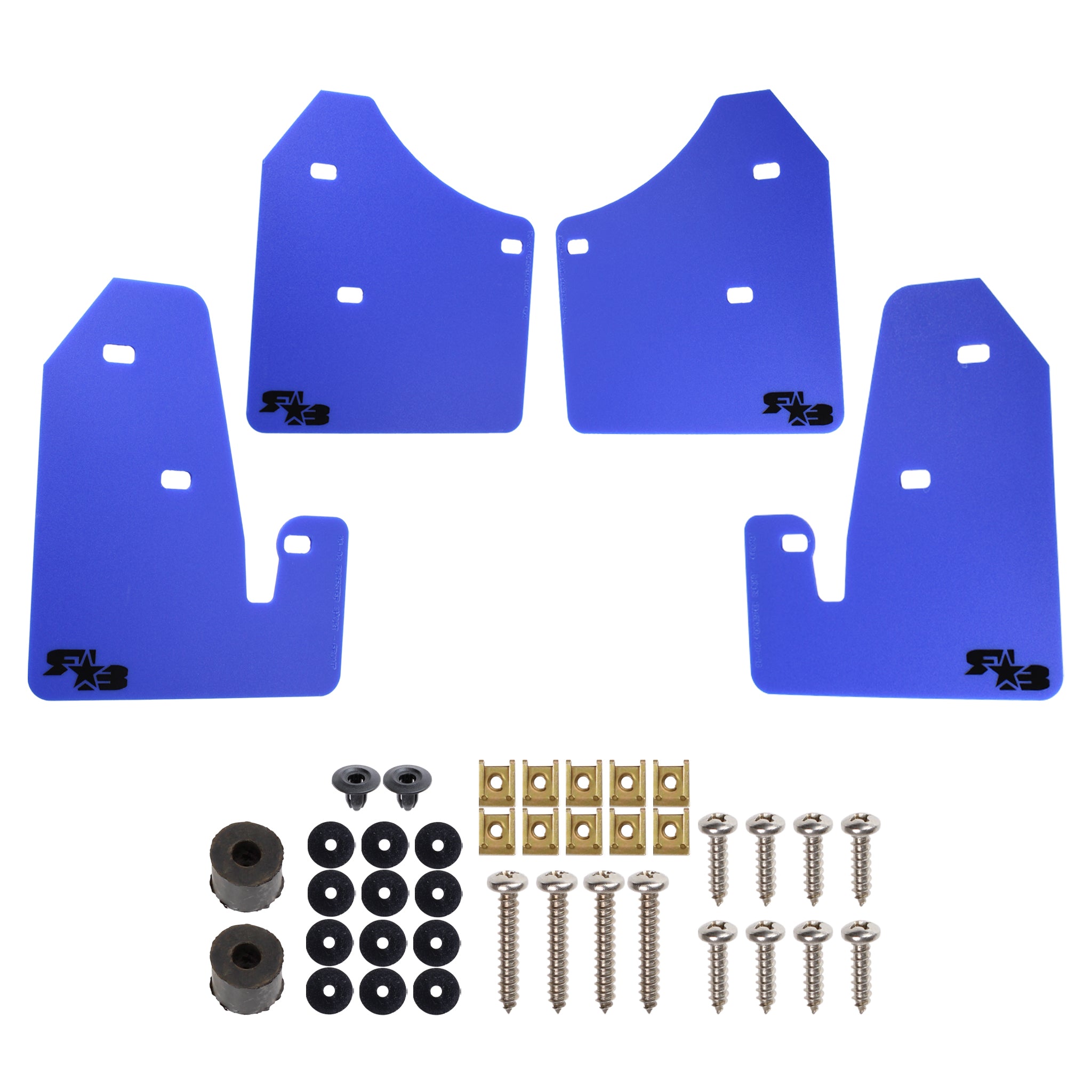 RokBlokz Subaru Forester 98 02 Rally Mud Flaps Deep Blue Black Logo