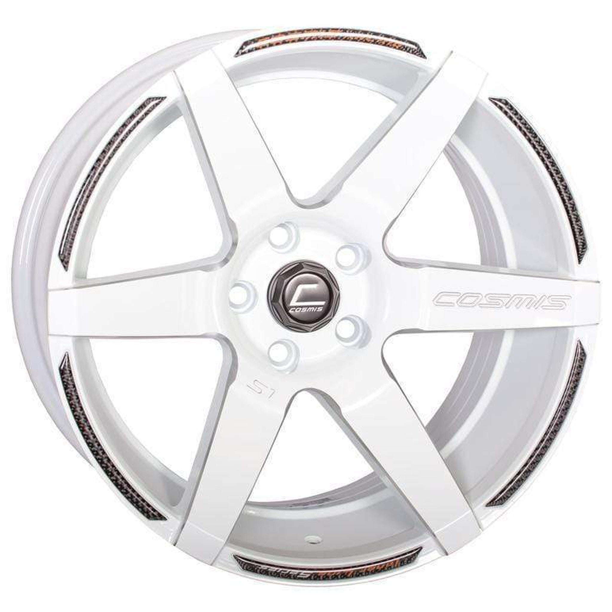 Cosmis Wheels S1 White w/ Milled Spokes 18x9.5 +15 5x114.3 Wheel ...