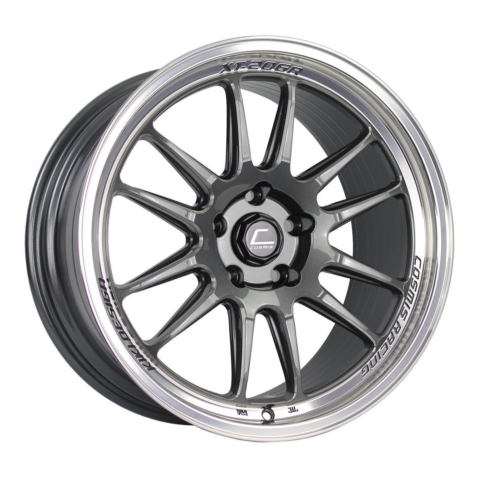 Cosmis Wheels XT-206R-FF Gunmetal with Machined Lip and Milled Spokes – Import Image Racing