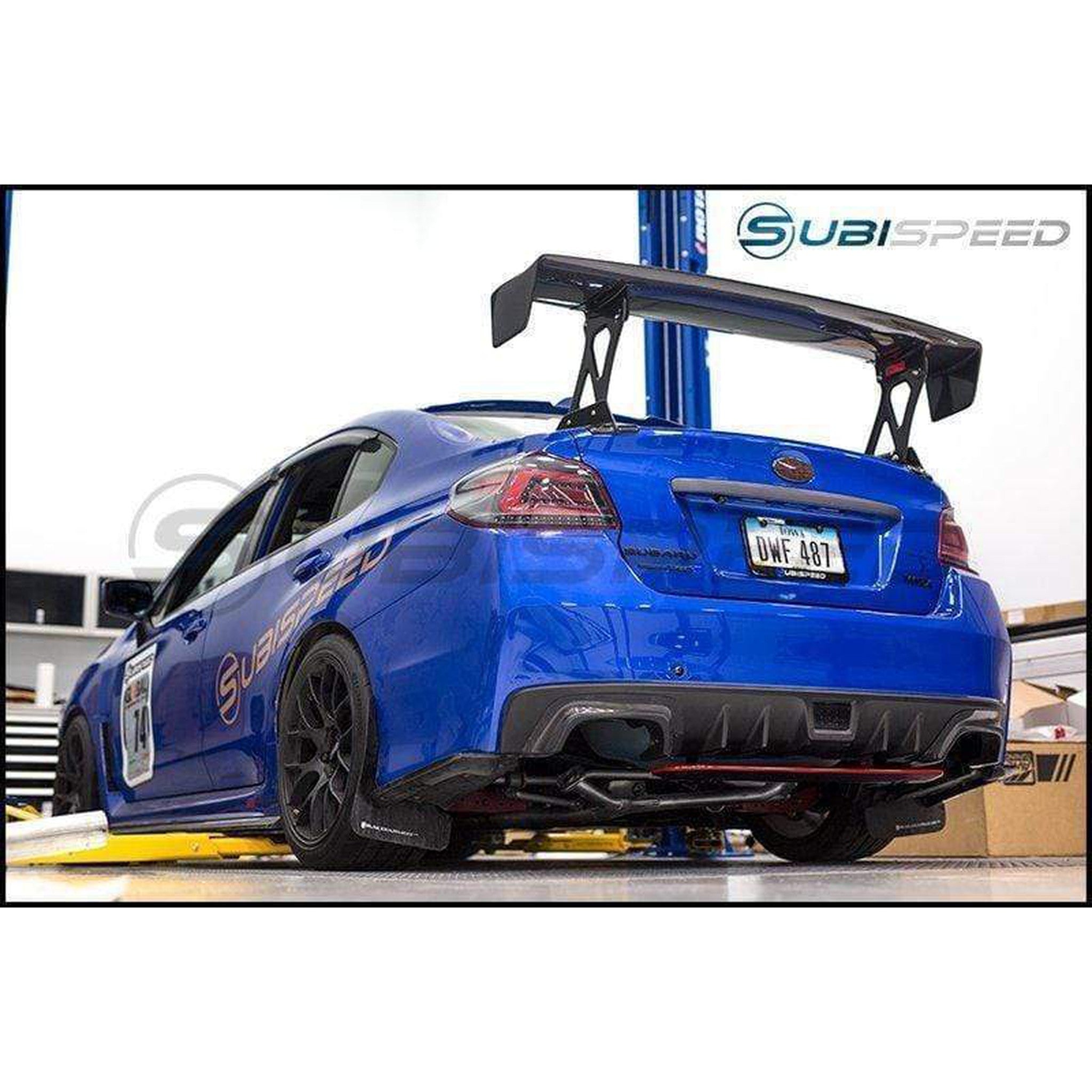 OLM STI Style Rear Diffuser Black Diffuser with Red Line Subaru WRX Import Image Racing