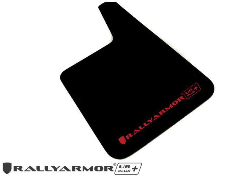 Rally Armor UR Plus Black UR Mud Flap w/ Red Logo Universal Fit (No Ha ...